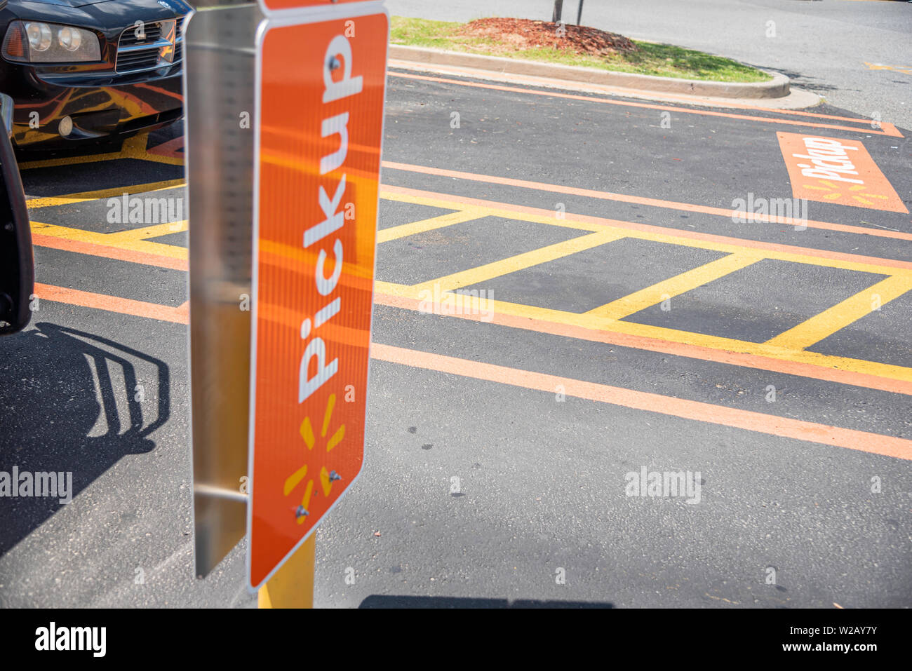 Vidalia, Georgia / USA - May 28, 2019: The reserved spots for Walmart's ...