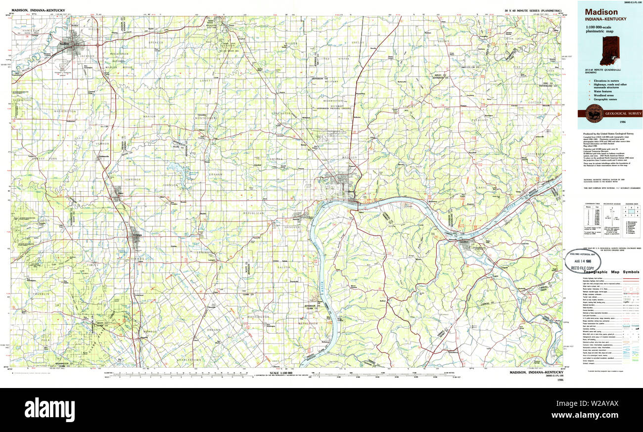 Madison indiana map hi-res stock photography and images - Alamy