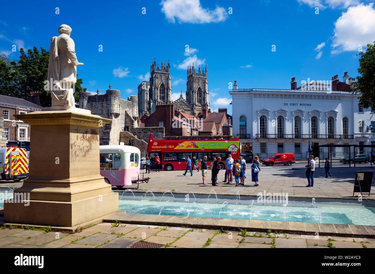 Busy scene at Exhibition square York busy scene outside the Art Gallery ...