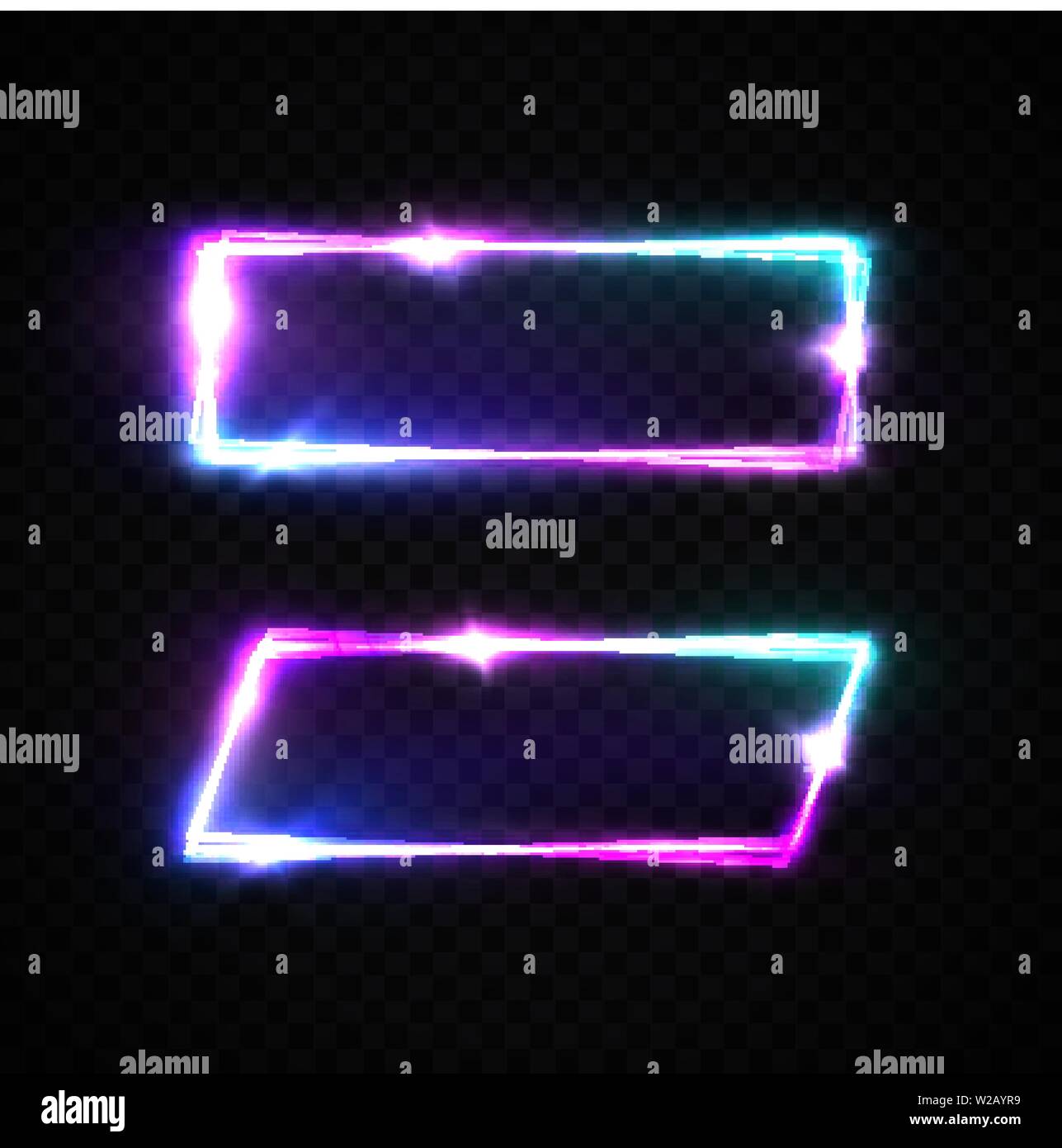 Colorful neon square signs set. Glowing rectangles Stock Vector Image ...