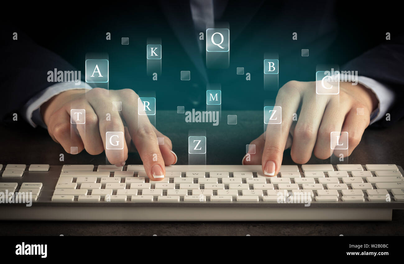 Typing letters hi-res stock photography and images - Alamy