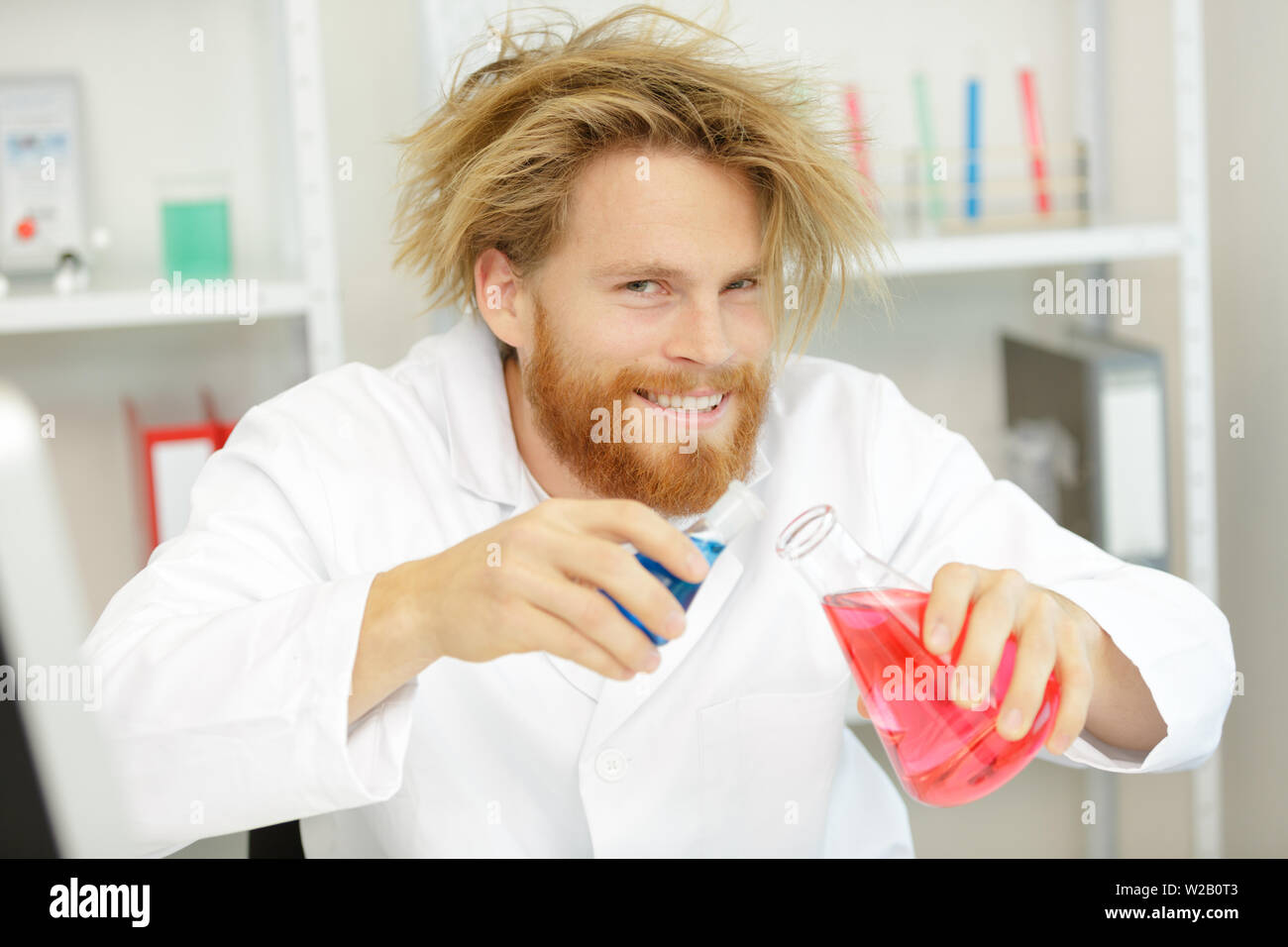 Mad Scientist Mixing Chemicals