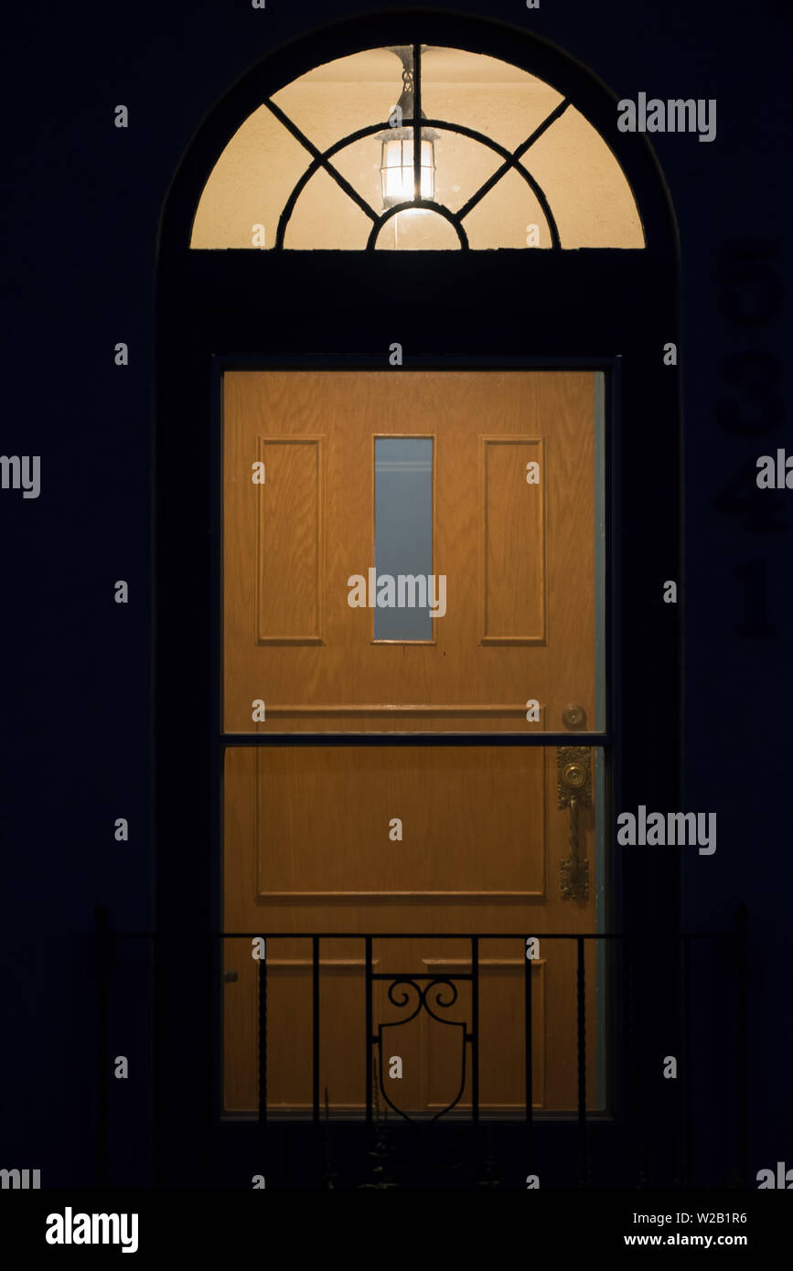 Porch light night door hi-res stock photography and images - Alamy