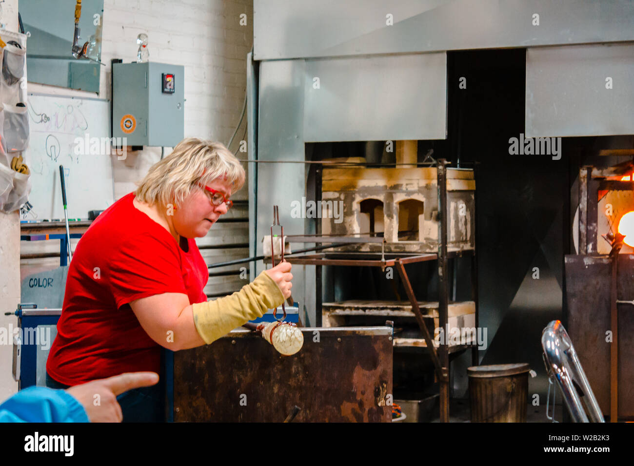 Artisan working with glass Stock Photo - Alamy