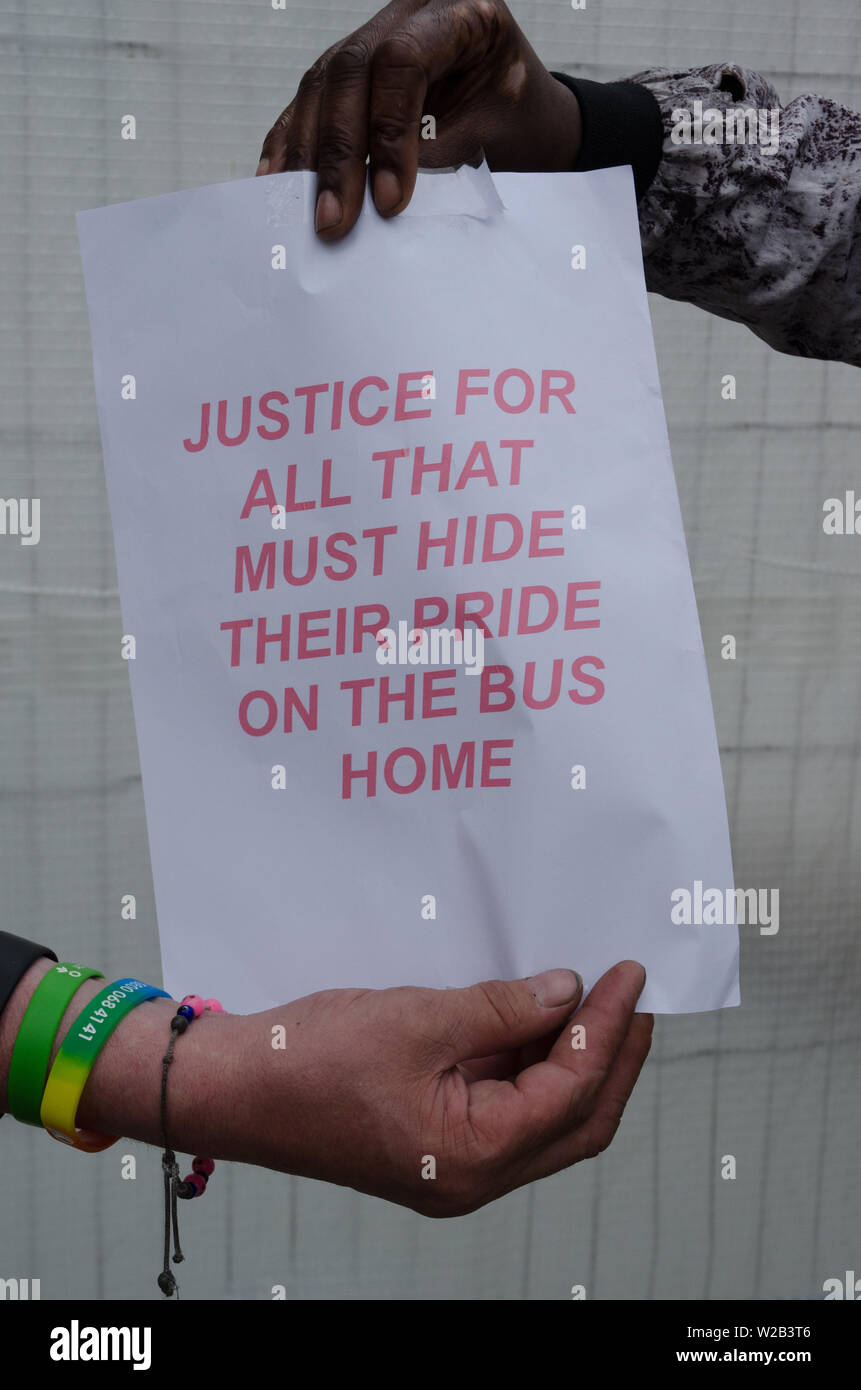 London Pride 2019 placards Stock Photo - Alamy