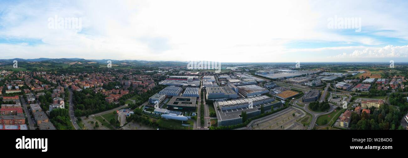 Maranello, Modena, Italy - Aerial view of Ferrari car factory complex ...
