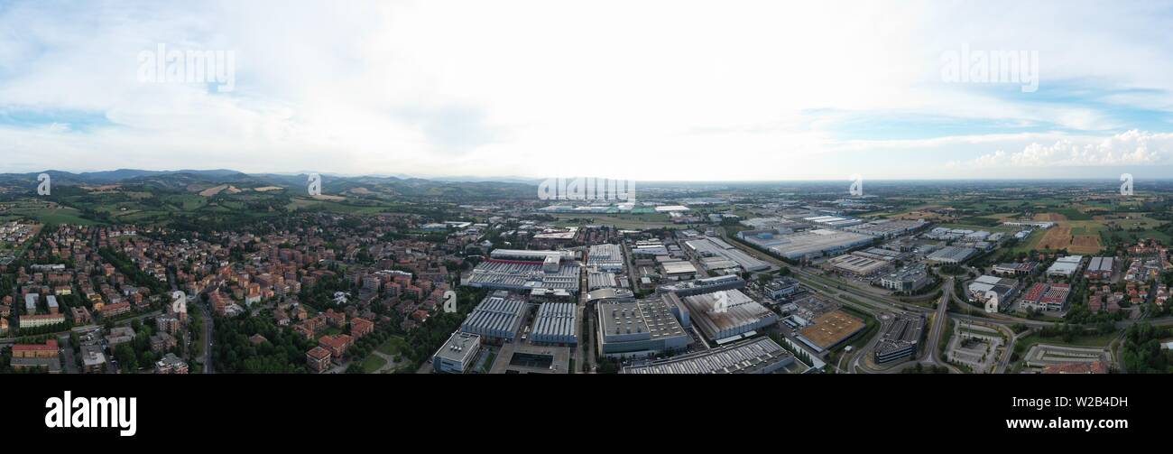Maranello, Modena, Italy - Aerial view of Ferrari car factory complex ...