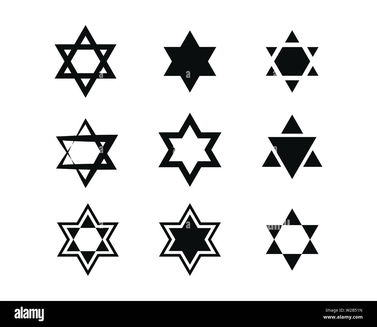 White line star david icon Black and White Stock Photos & Images - Alamy