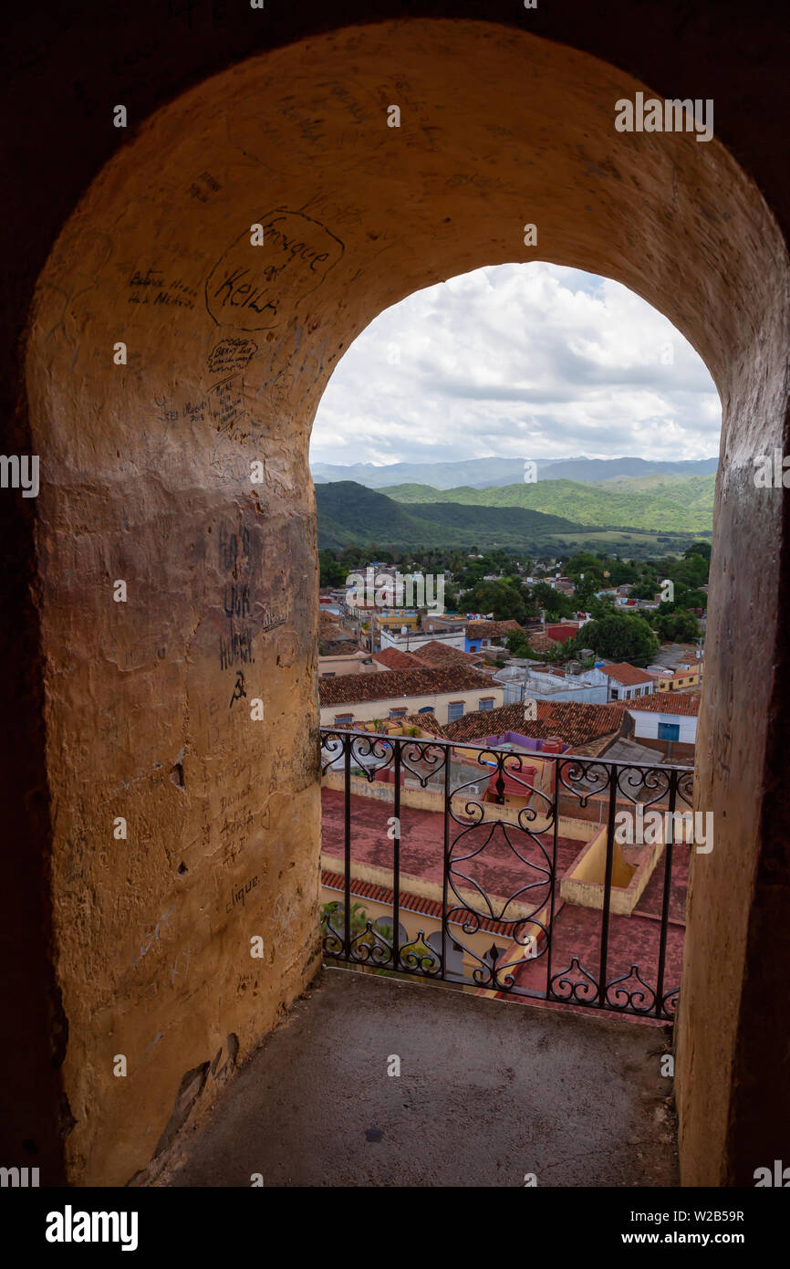 Trinidad, Cuba - June 11, 2019: Window View from a Church in a small ...