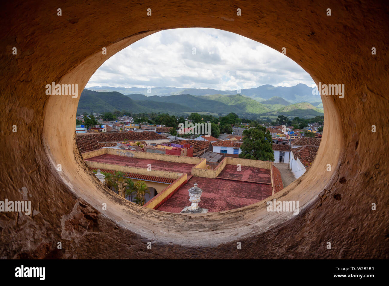 Trinidad, Cuba - June 11, 2019: Window View from a Church in a small ...