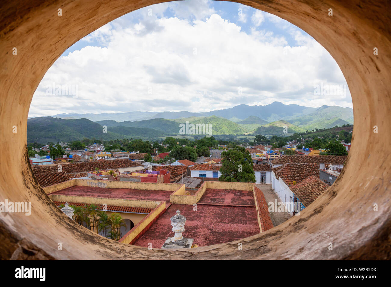 Trinidad, Cuba - June 11, 2019: Window View from a Church in a small ...