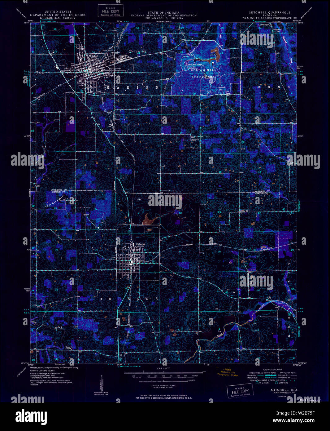 Mitchell map of indiana hi-res stock photography and images - Alamy
