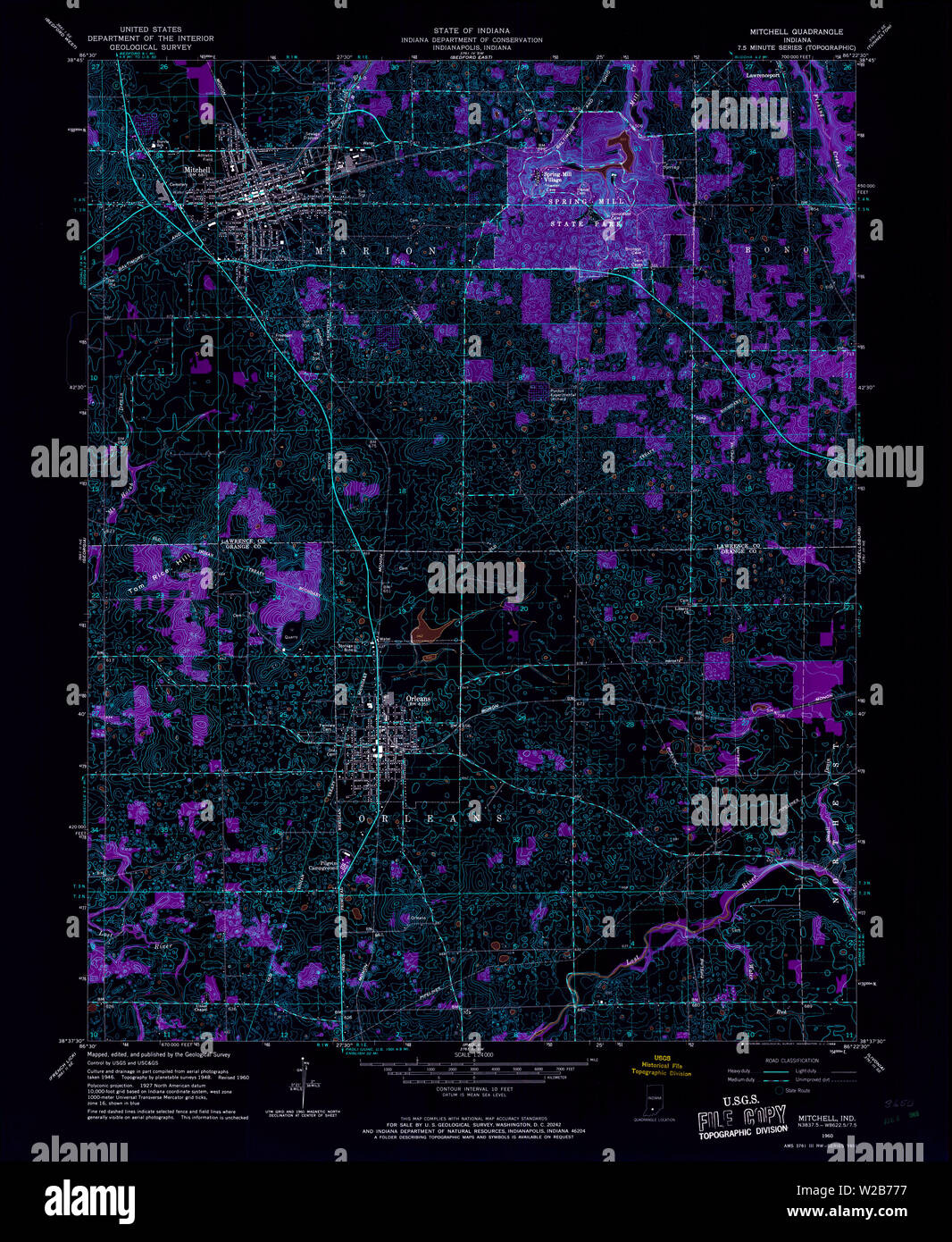 Mitchell map of indiana hi-res stock photography and images - Alamy