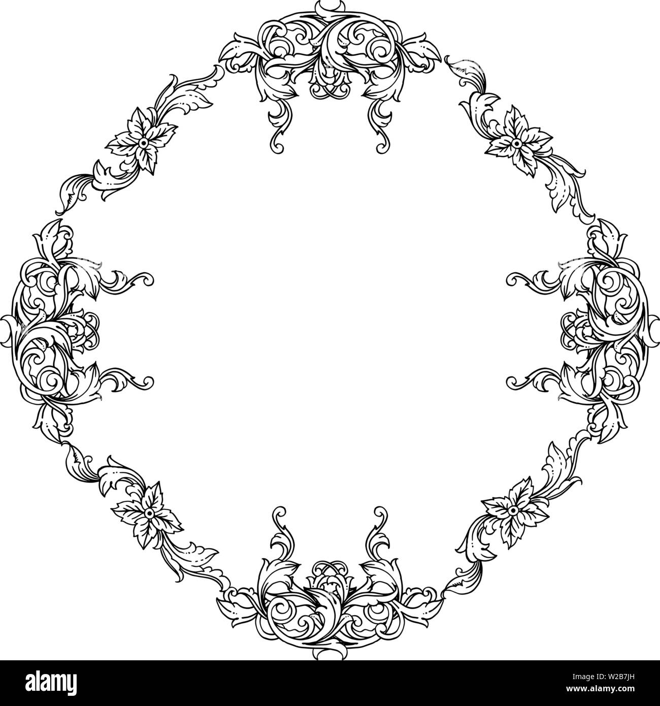 Vector illustration template for various texture floral frame hand ...