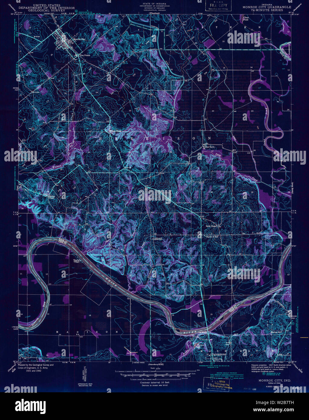 Monroe indiana map hi-res stock photography and images - Alamy