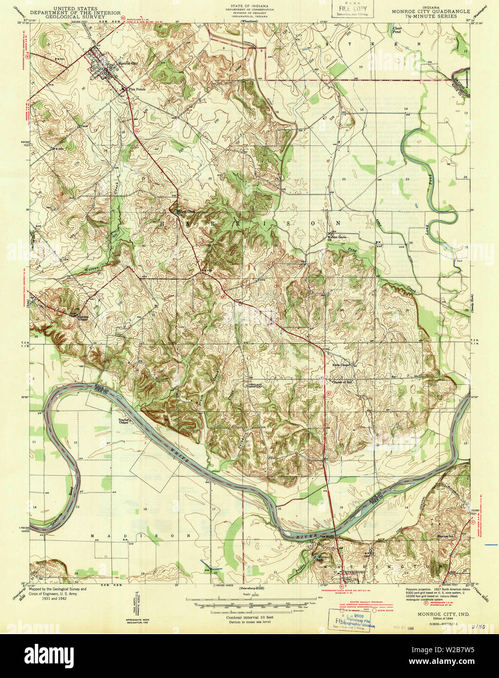 Map of monroe city hi-res stock photography and images - Alamy