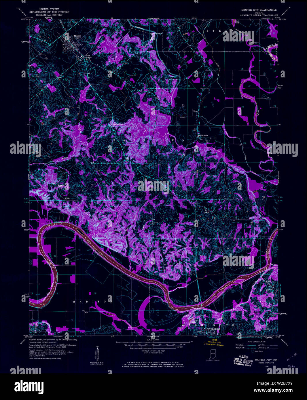 Monroe indiana map hi-res stock photography and images - Alamy