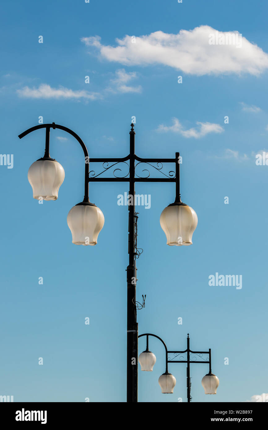 Modern Lamp post in the sky background Stock Photo - Alamy
