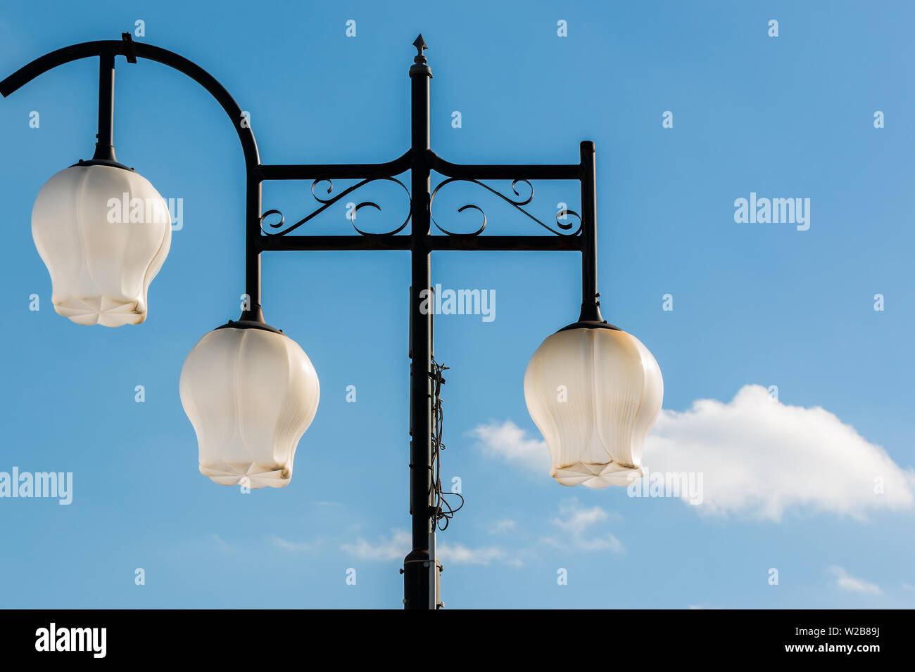 Modern Lamp post in the sky background Stock Photo - Alamy