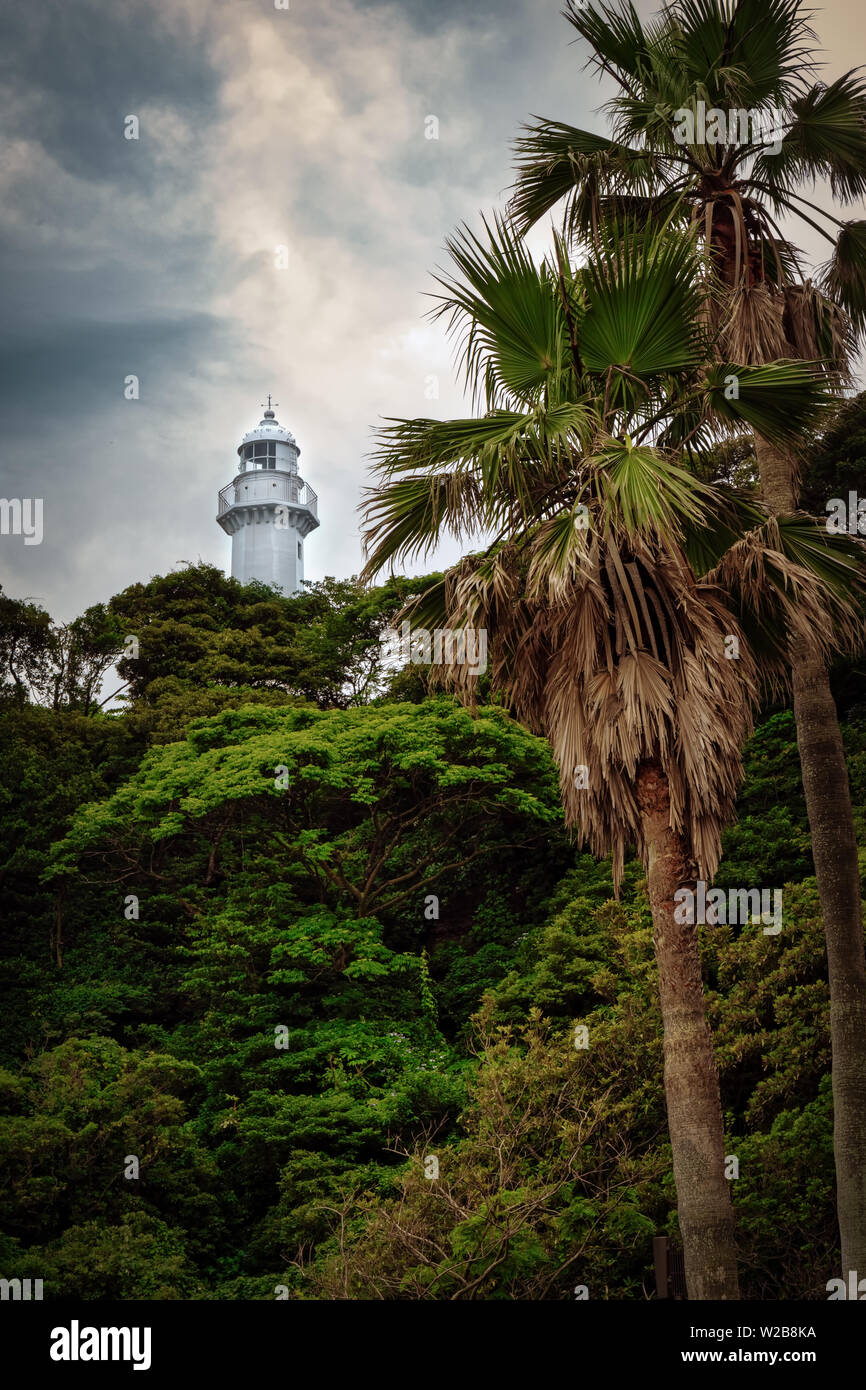 A lighthouse looks out over Tokyo Bay and the eastern coast of Japan ...