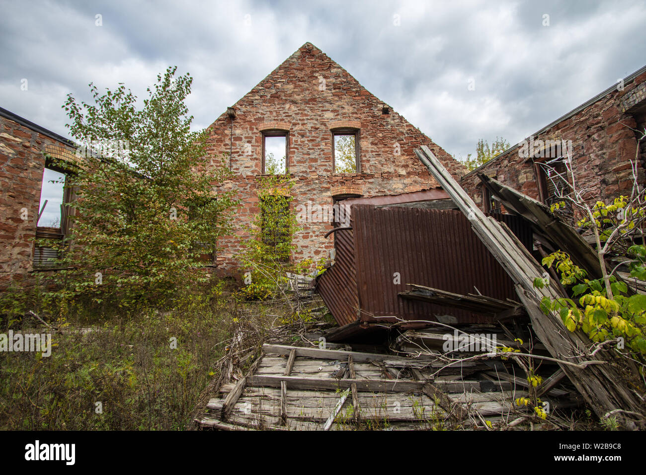 Exterior Of The Abandoned Quincy Copper Mine In Michigan Stock Photo ...