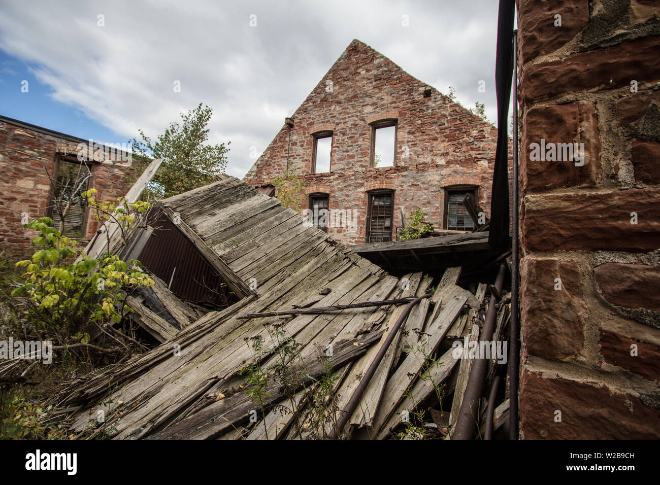 Exterior Of The Abandoned Quincy Copper Mine In Michigan Stock Photo ...