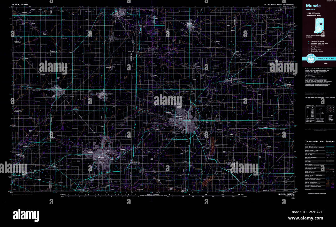 Muncie map hi-res stock photography and images - Alamy