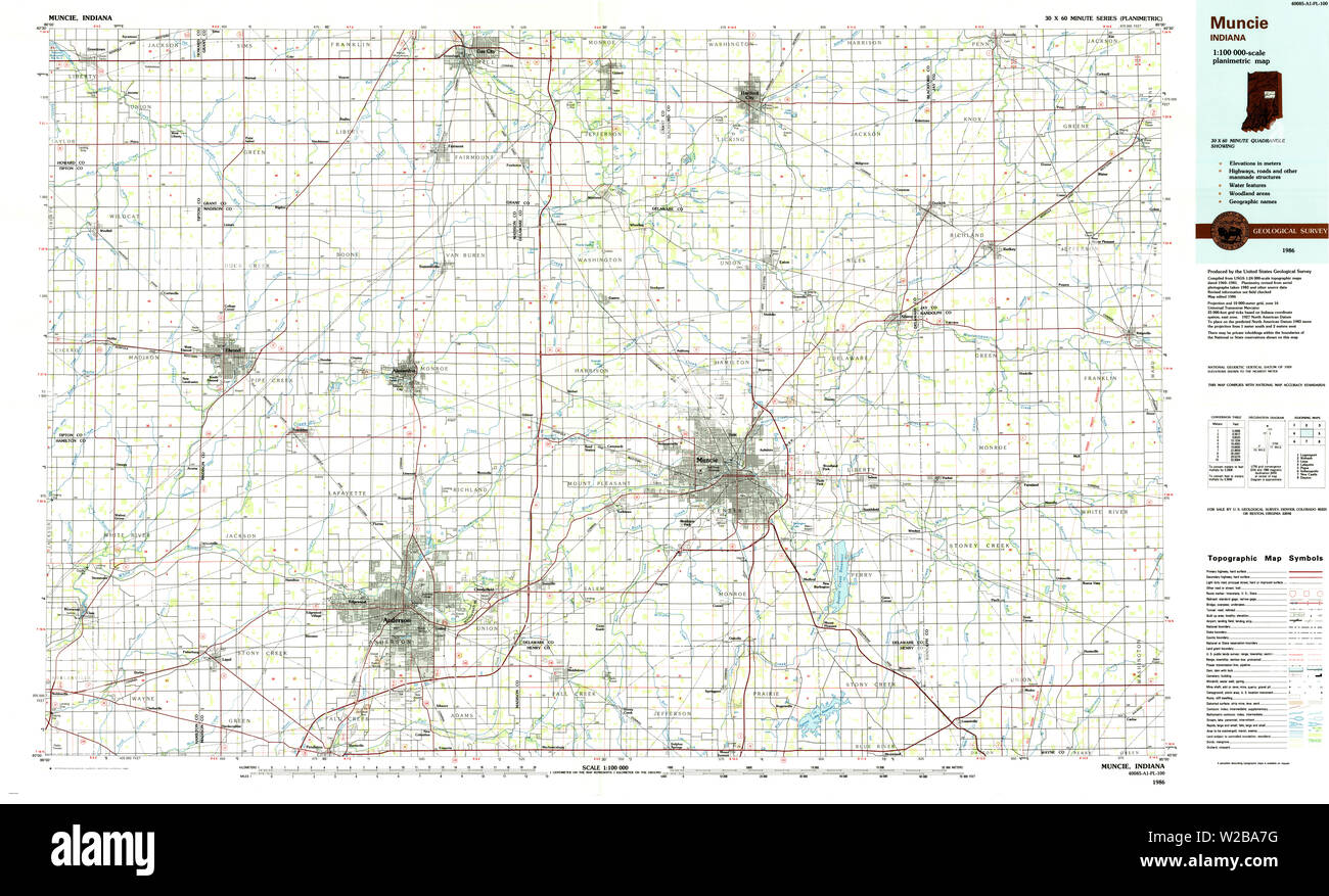 Muncie map hi-res stock photography and images - Alamy
