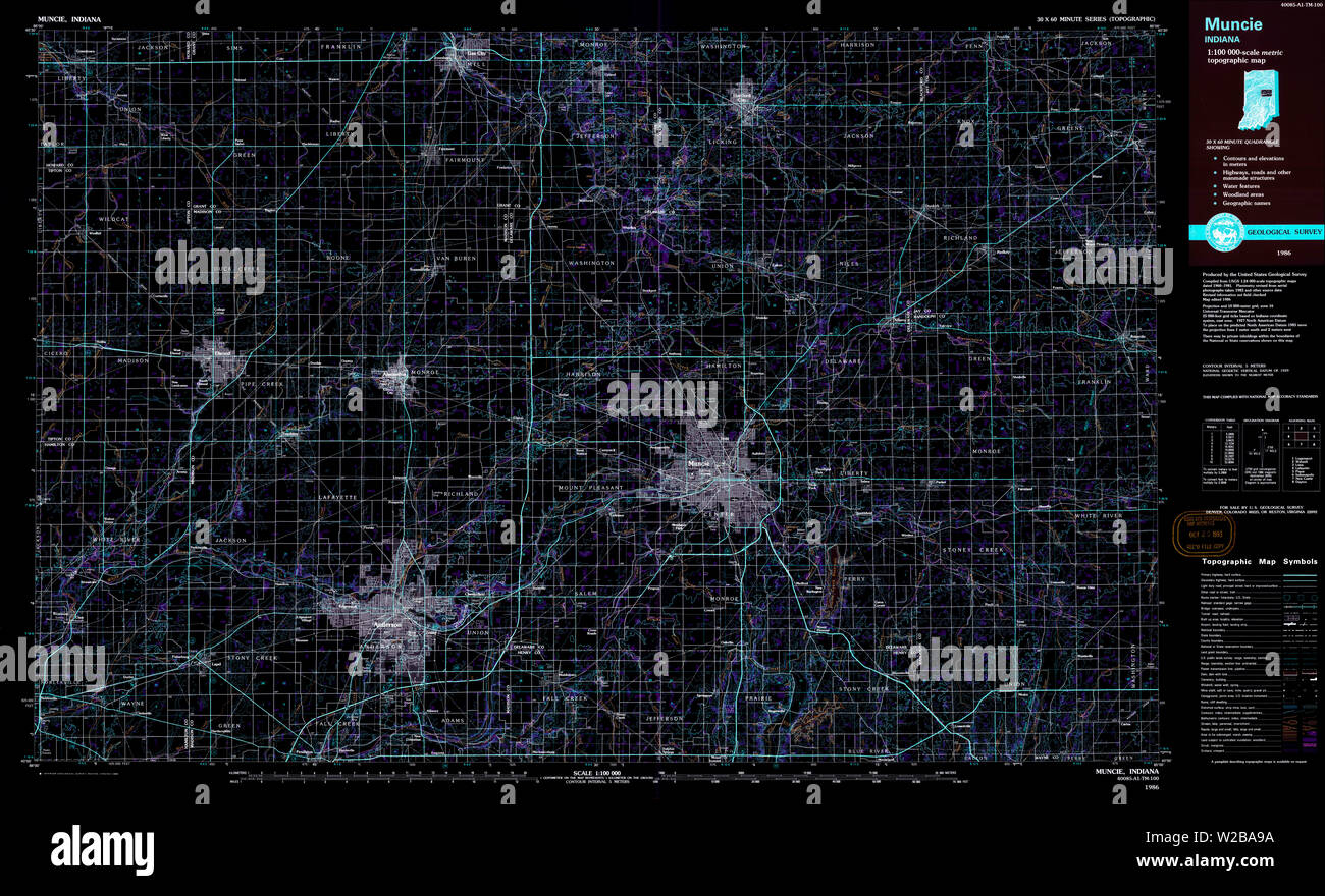 Map of muncie hi-res stock photography and images - Alamy