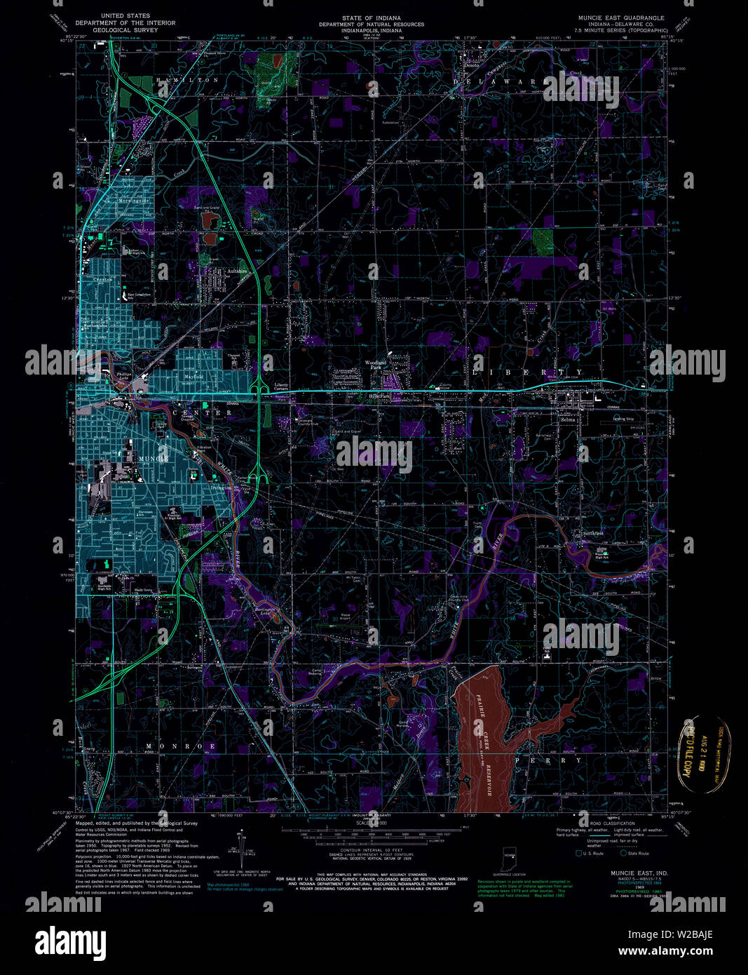Muncie map hi-res stock photography and images - Alamy