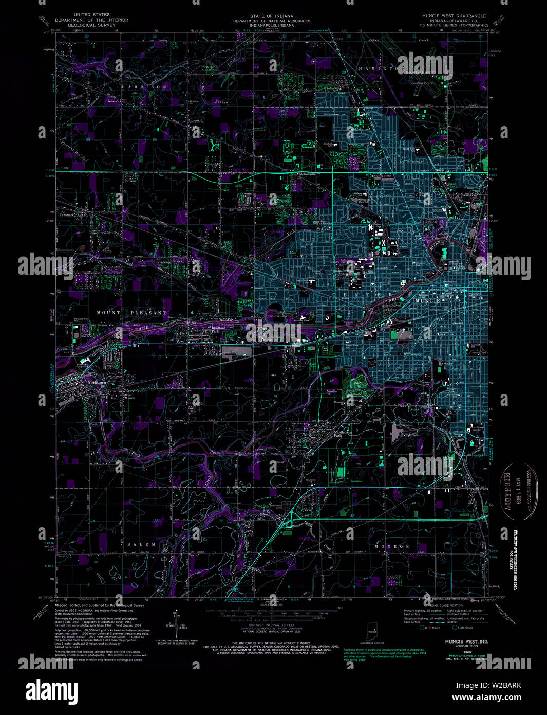 Muncie indiana map hi-res stock photography and images - Alamy