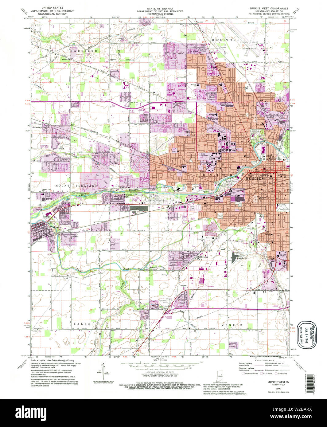 Muncie map hi-res stock photography and images - Alamy