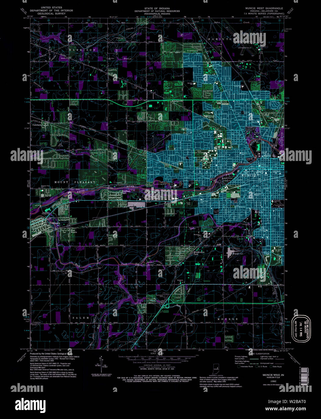Muncie indiana map hi-res stock photography and images - Alamy