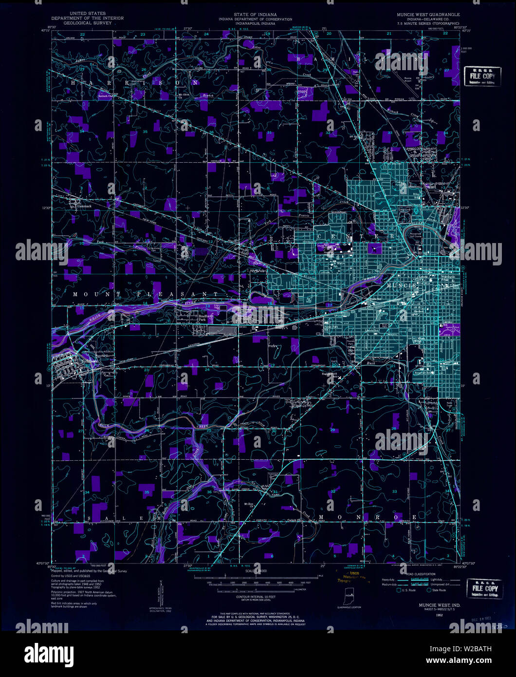 Muncie indiana map hi-res stock photography and images - Alamy