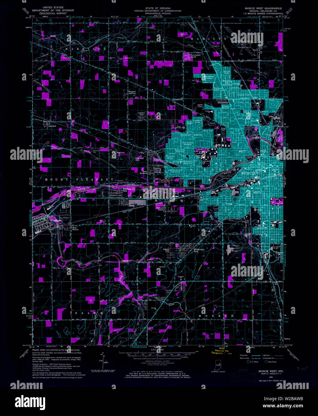Muncie map hi-res stock photography and images - Alamy