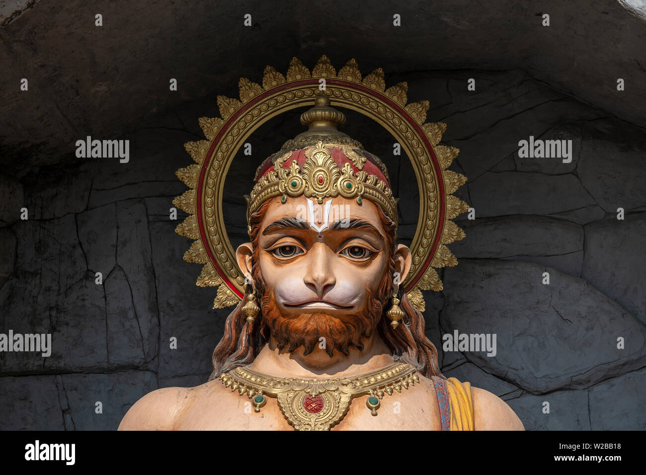 Hanuman statue, Hindu idol near Ganges River, Rishikesh, India. Sacred ...