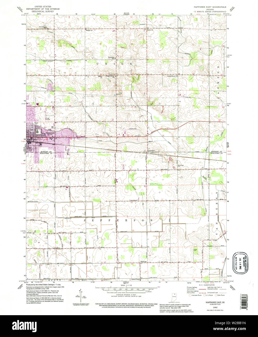 Nappanee map hi-res stock photography and images - Alamy