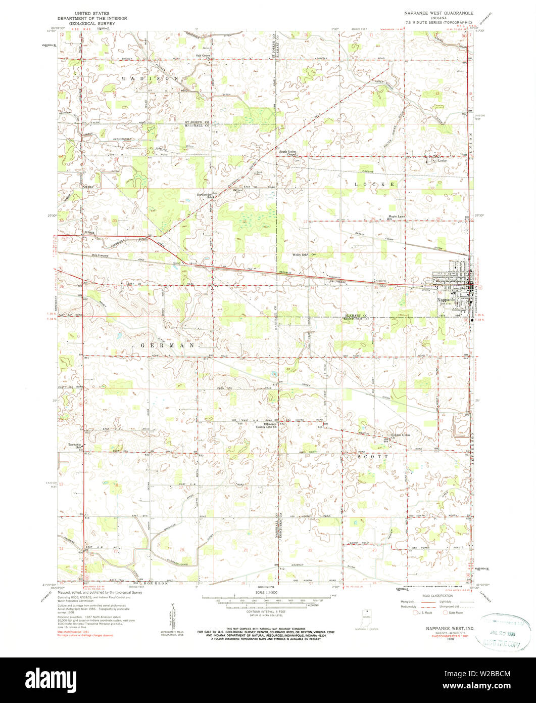 Nappanee indiana map hi-res stock photography and images - Alamy