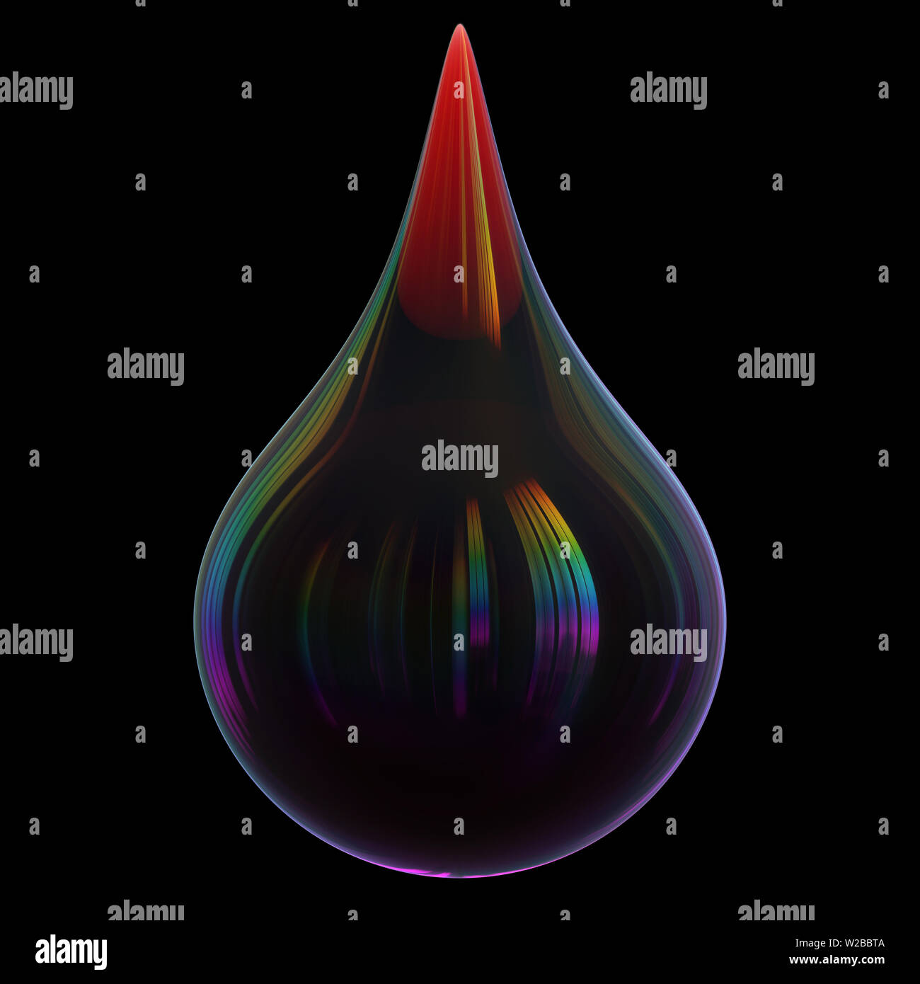 3d illustration of black oil drop petrol gasoline droplet close-up ...