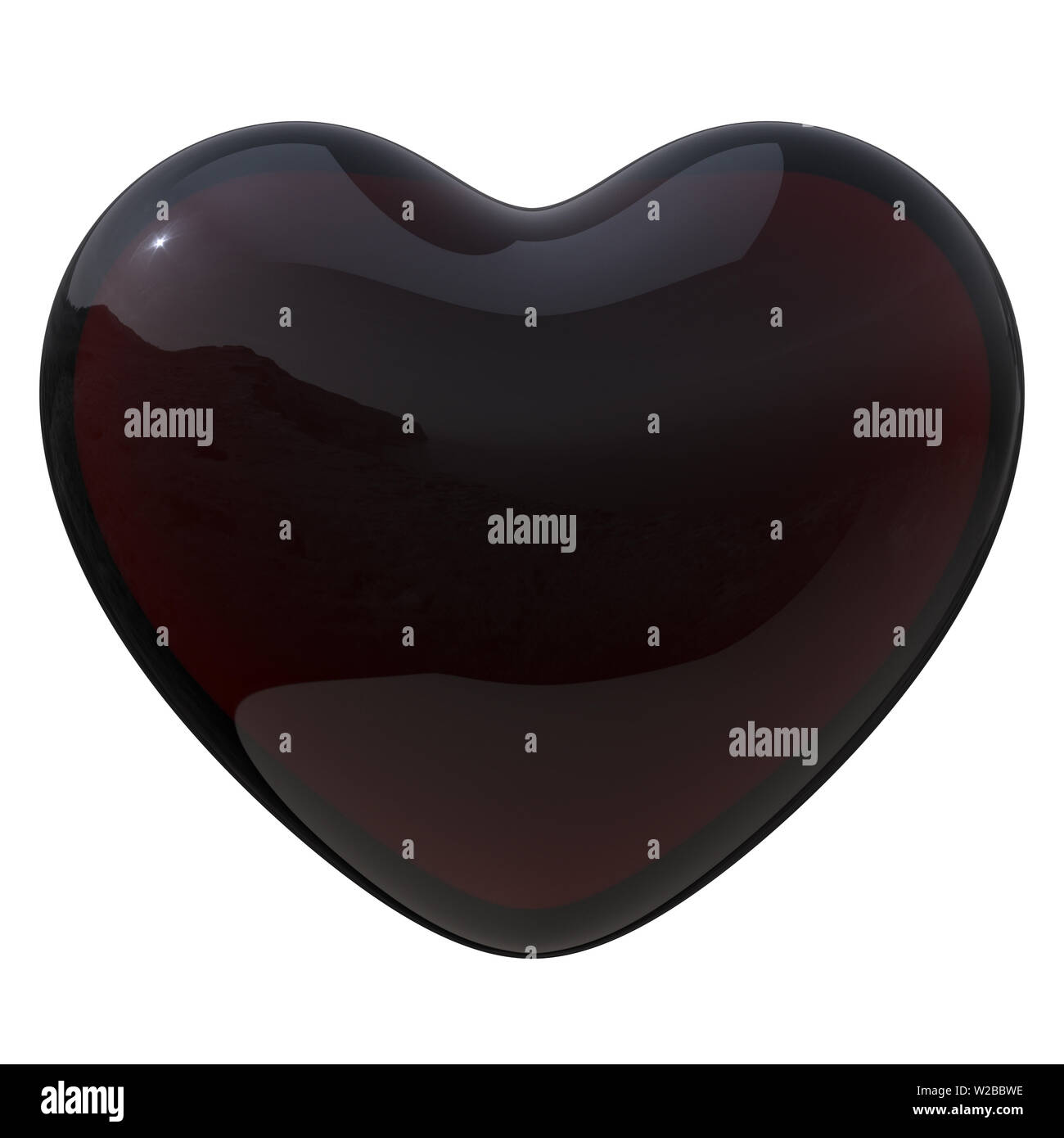 3d illustration of black heart shape symbol dark translucent. Toxic ...