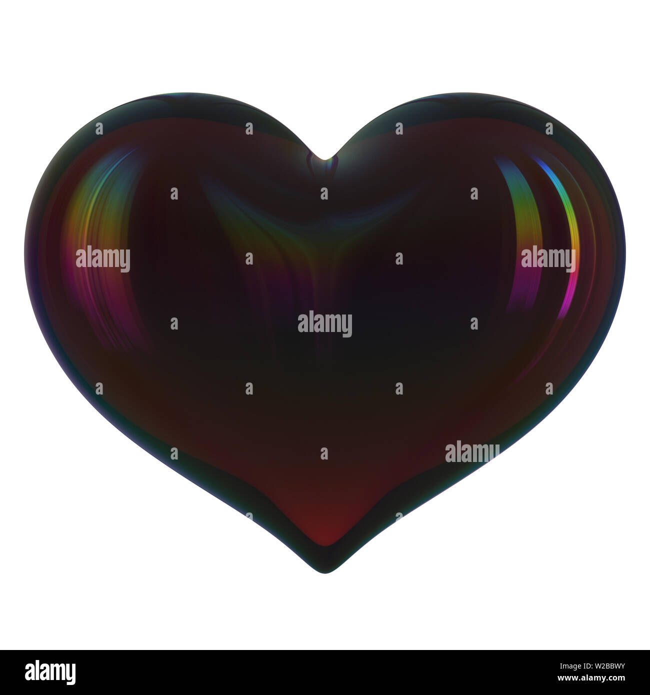 3d rendering of bad black heart shape symbol translucent. Toxic dirty ...