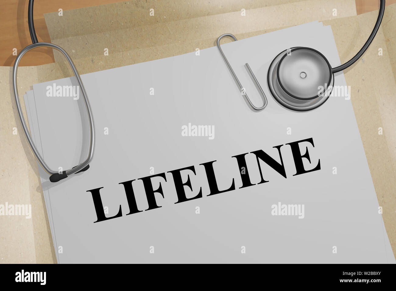 3D illustration of LIFELINE title on a medical document Stock Photo - Alamy
