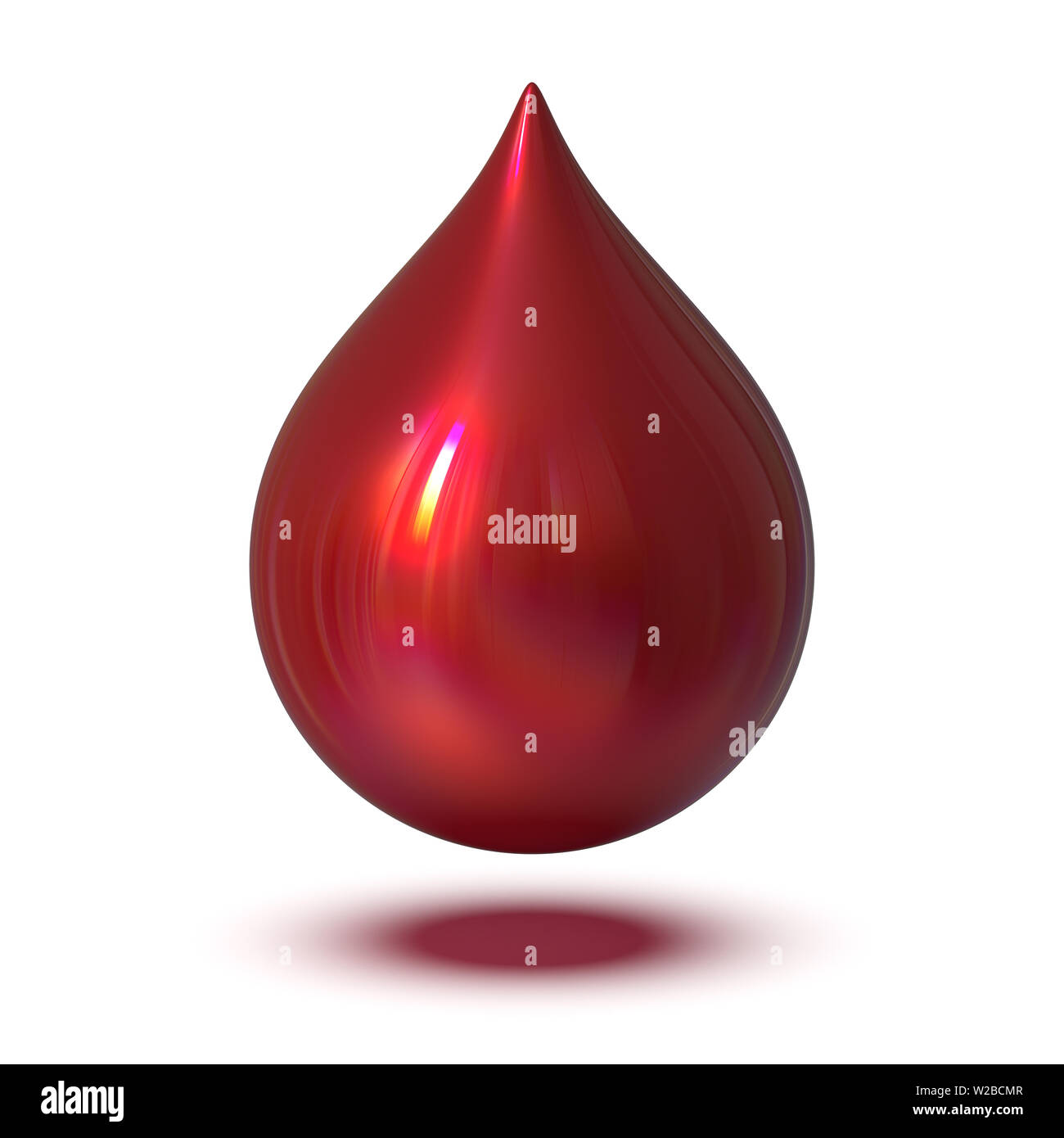 3d illustration of drop of blood abstract red ink dye droplet form ...