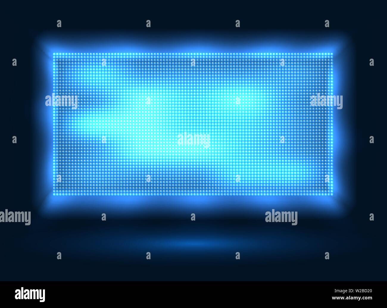 Blue led lights screen. Vector stage display background with blue leds ...