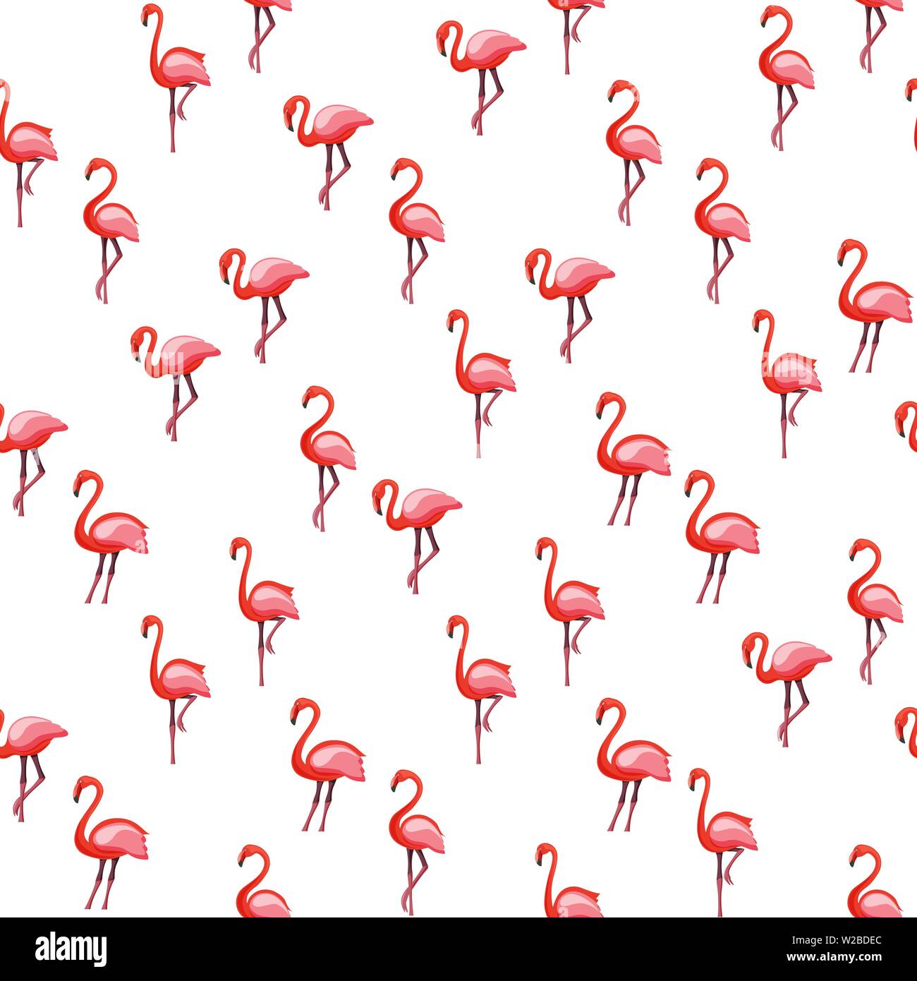 Pink flamingo seamless pattern on white background Stock Vector Image ...