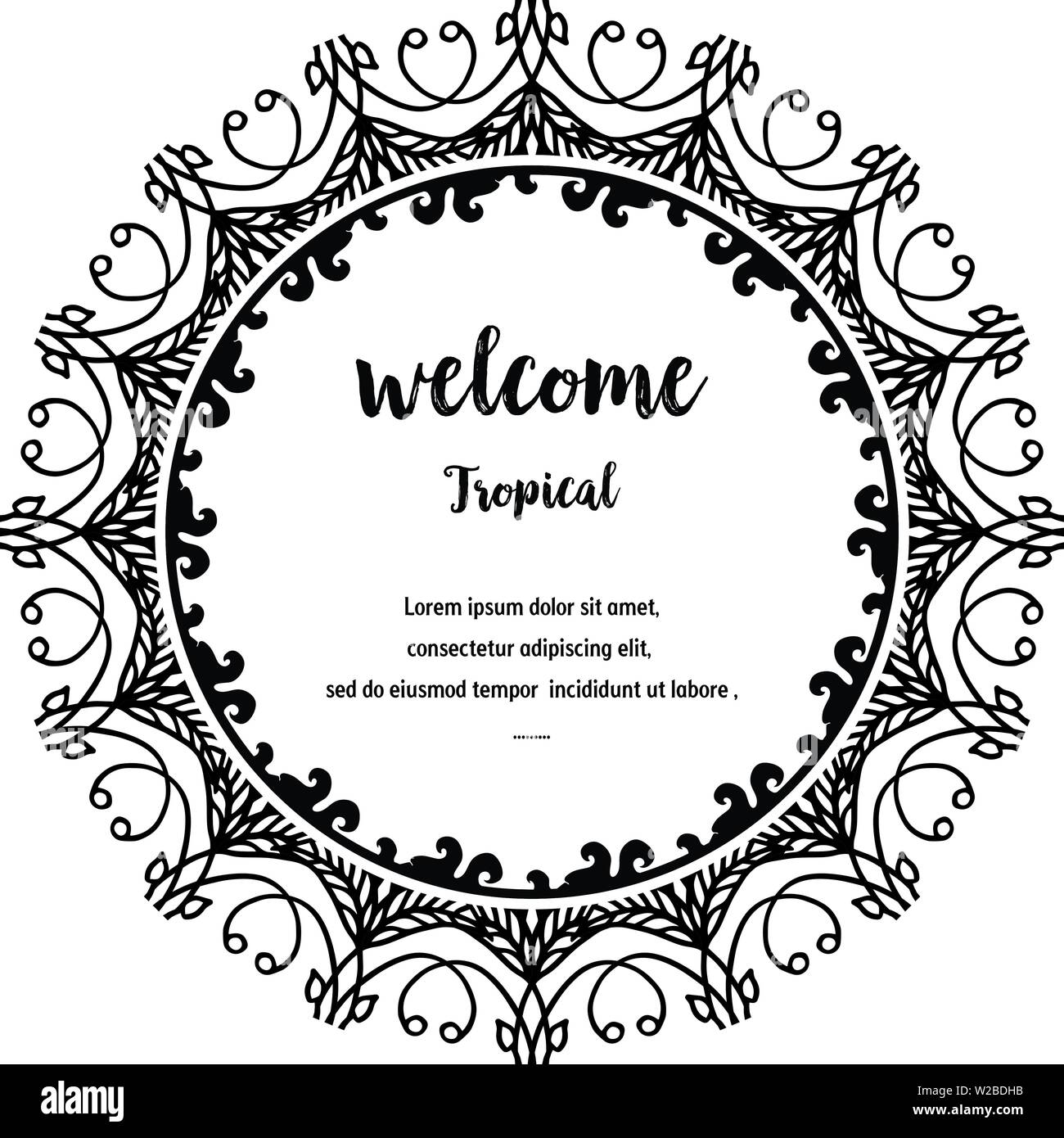 Concept elegant welcome tropical, isolated on a white, various flower ...