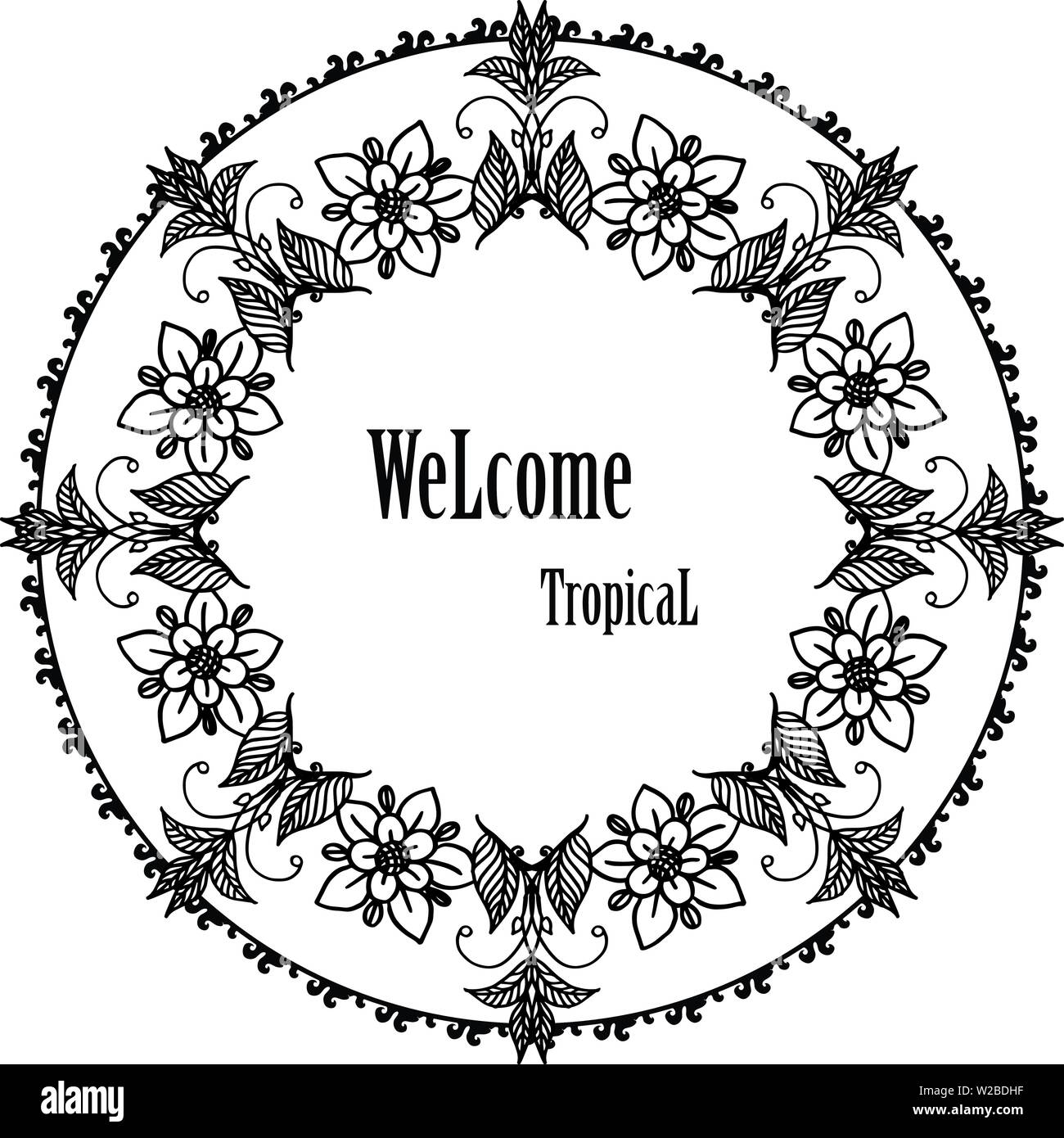 Concept elegant welcome tropical, isolated on a white, various flower ...