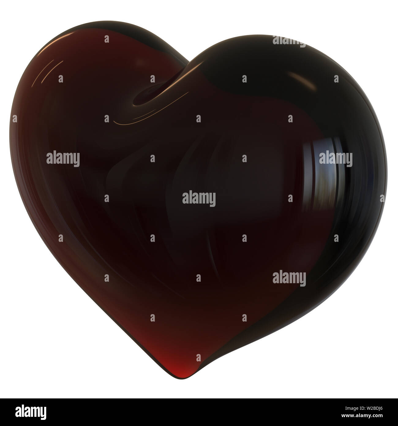 3d illustration of bad heart shape black symbol dark translucent. Toxic ...