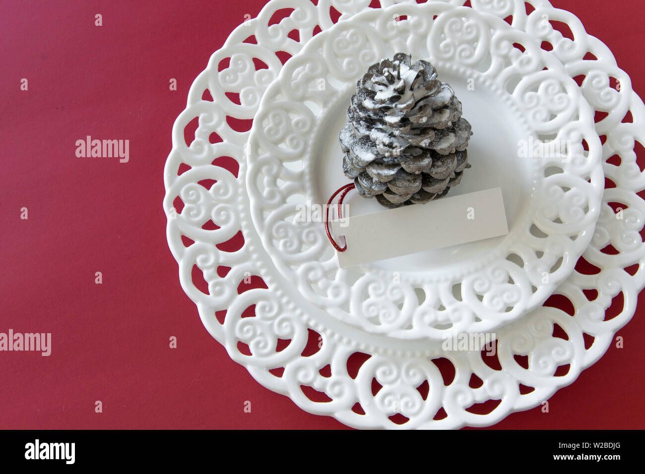 Preparations about arranging the table for winter holidays. Winter ...