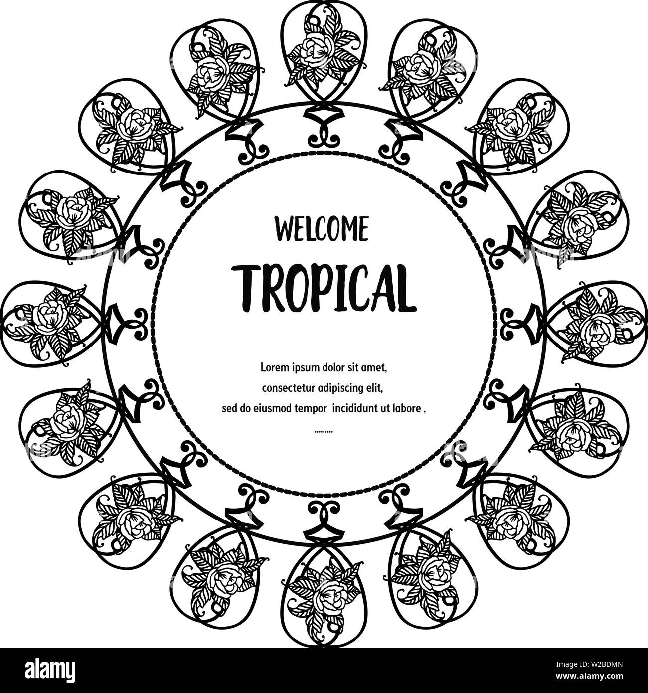 Wallpaper for welcome tropical, design spring, flower frame. Vector ...